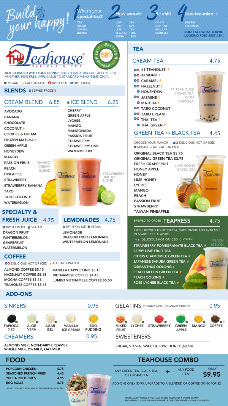Menu | The Teahouse